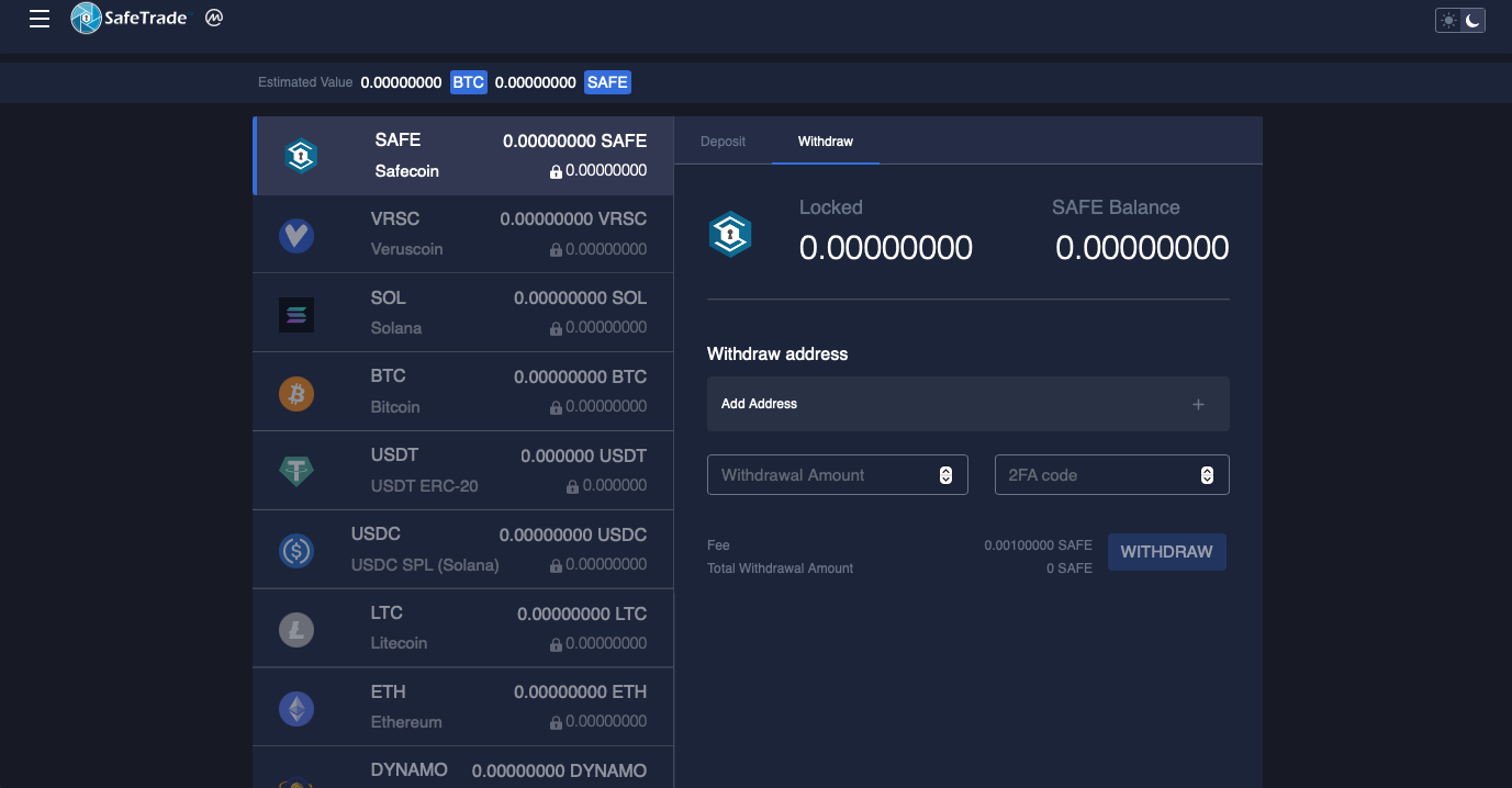 How to create a SafeTrade wallet – step by step tutorial