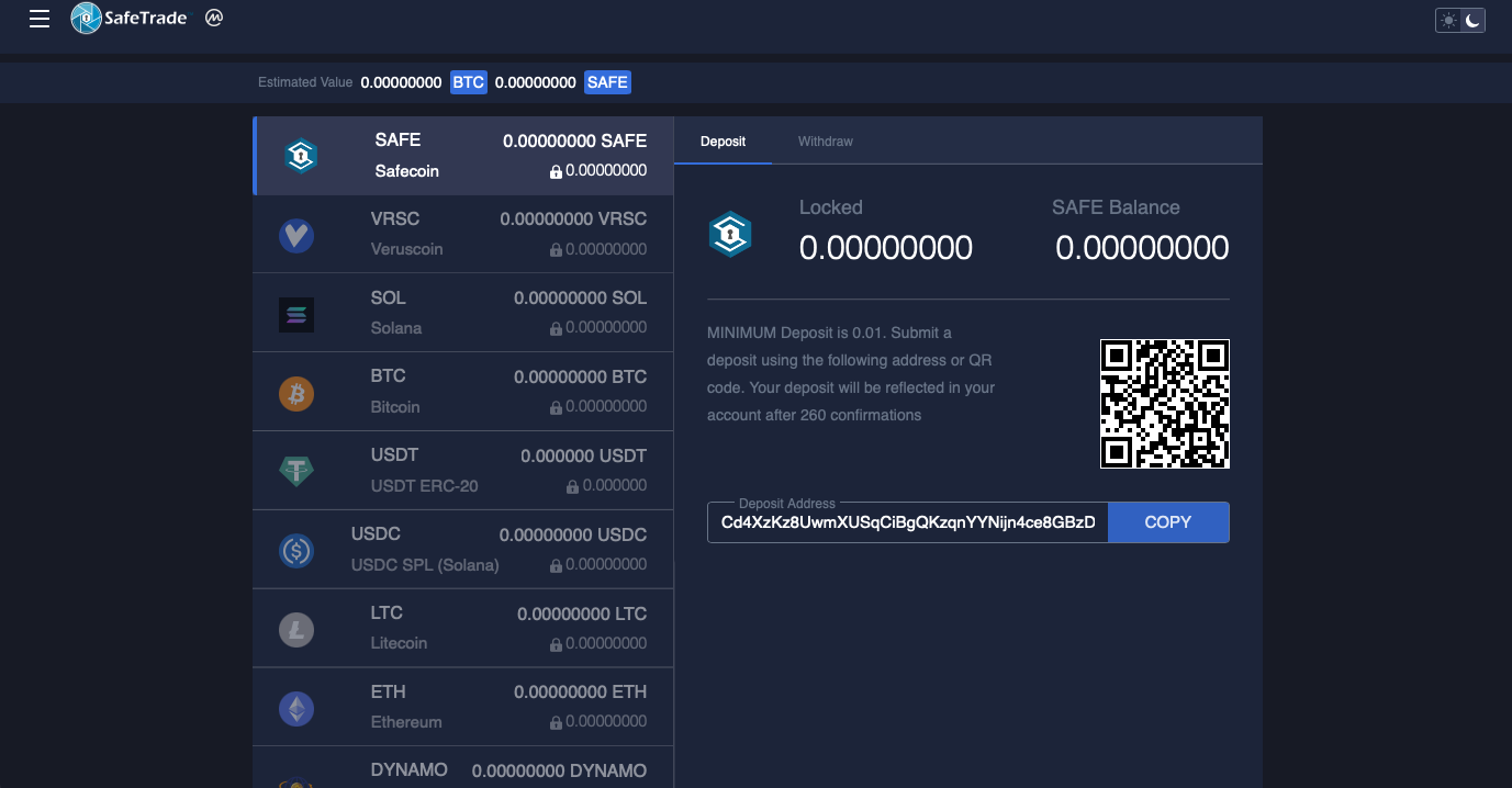 How to create a SafeTrade wallet – step by step tutorial